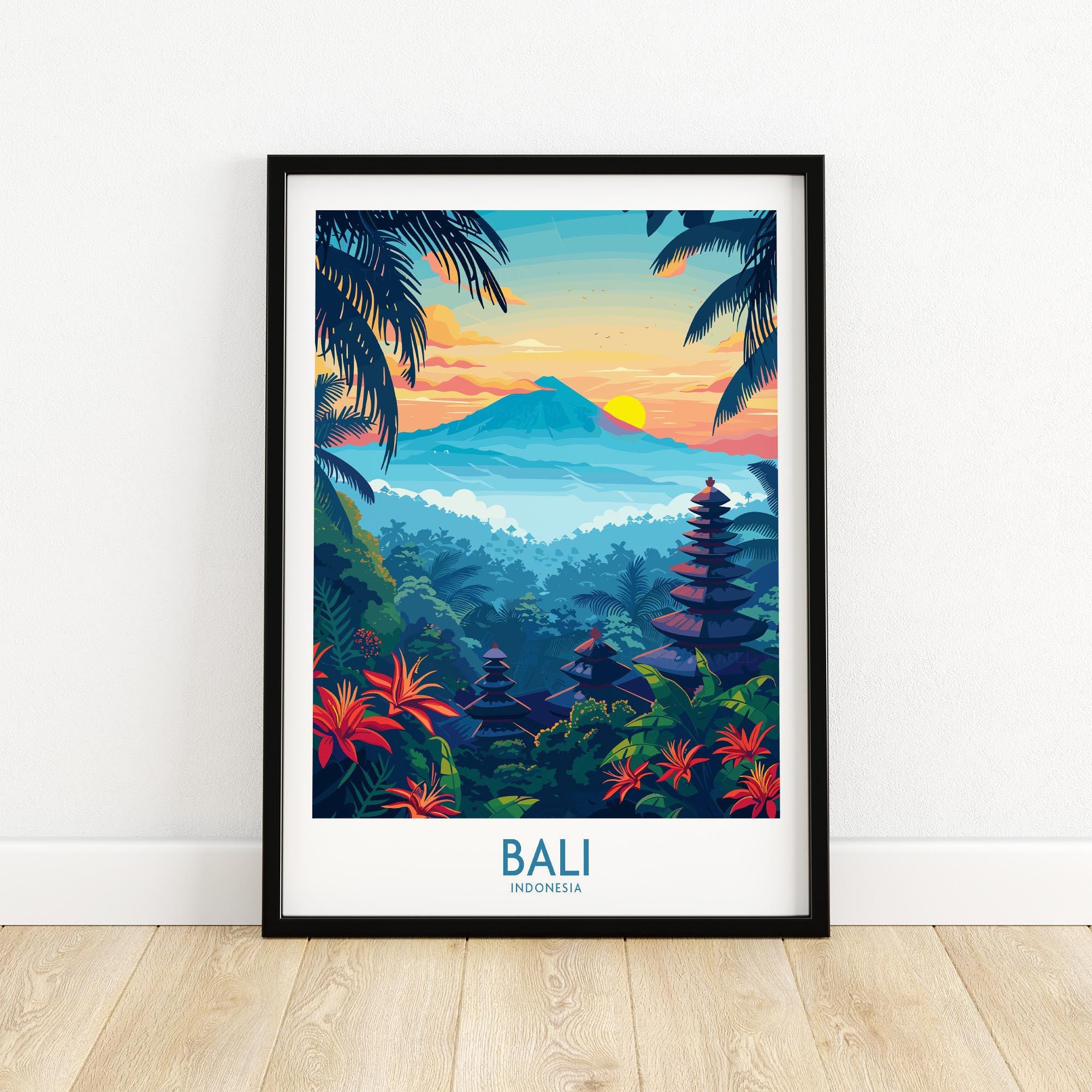 Bali Wall Art Print Indonesia Travel Poster Bali Artwork Poster Gift ...