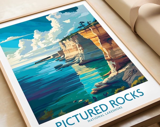 Lake Michigan Rock Shadowbox | Michigan Beach Art | Michigan Art ...