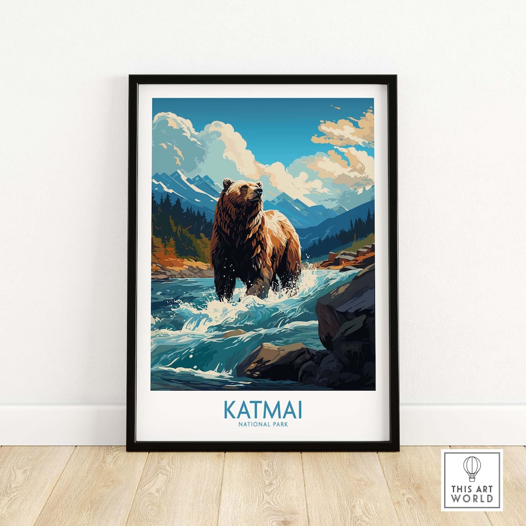 Katmai National Park Print Art Print Travel Print | Home Décor Poster ...