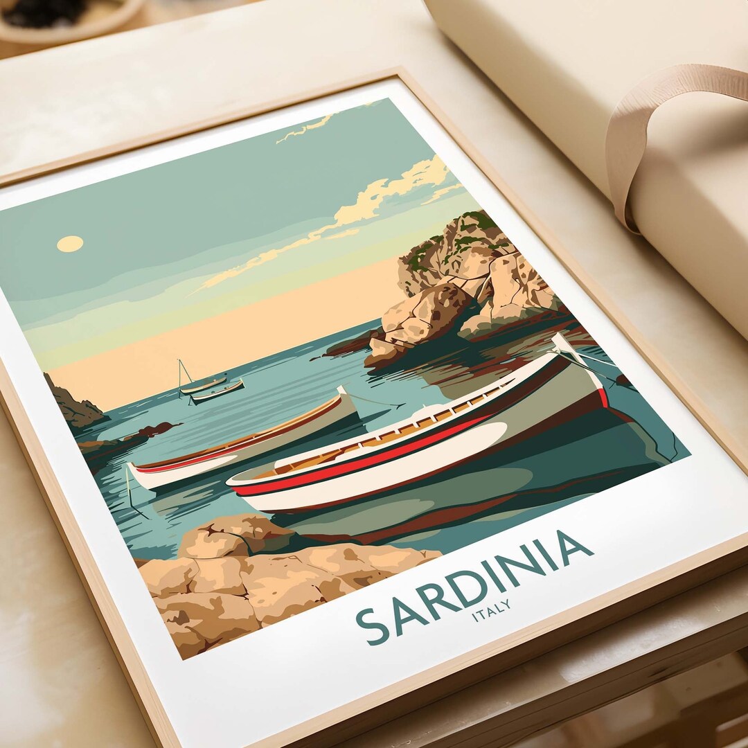 Sardinia Print Italy Travel Poster Sardinia Artwork Poster Gift Italy ...