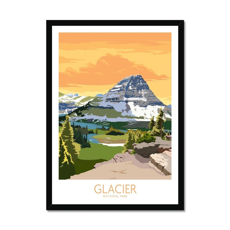 Glacier National Park Poster Glacier Wall Art Print - Etsy