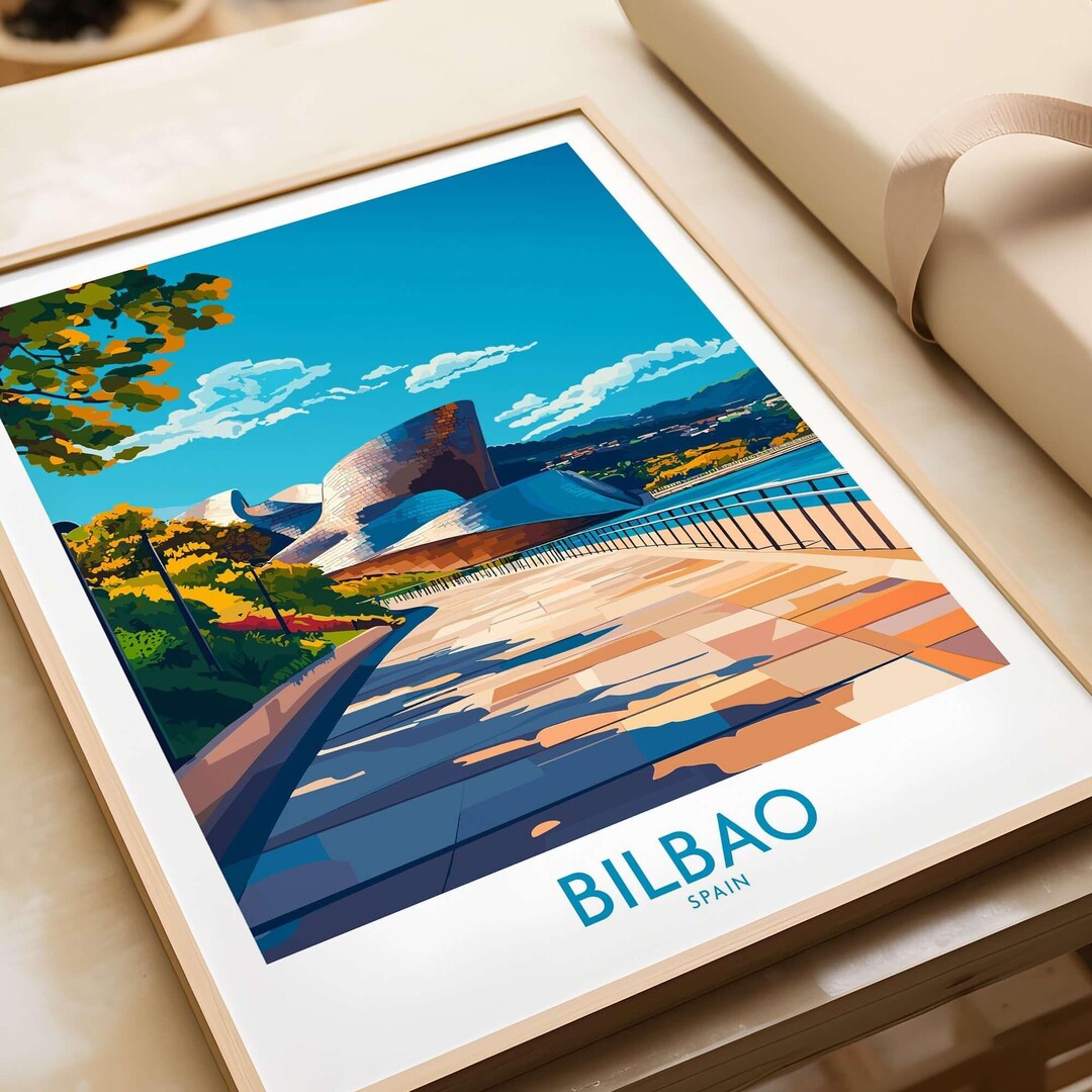 Bilbao Poster Bilbao Travel Print Wall Art Bilbao Wall Hanging Home ...