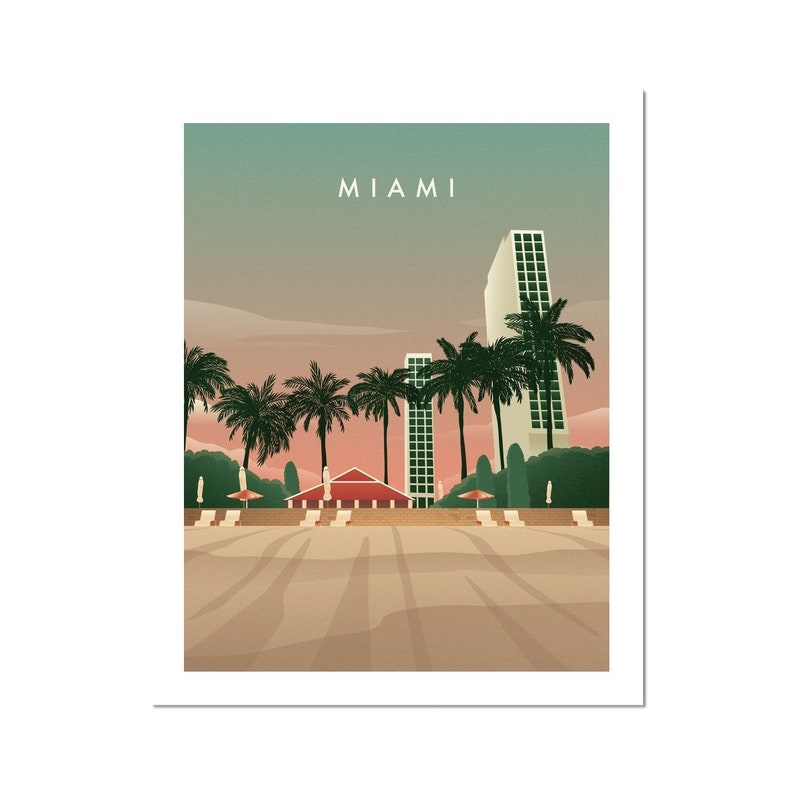 Miami Print Miami Travel Poster Miami Wall Art Miami | Etsy