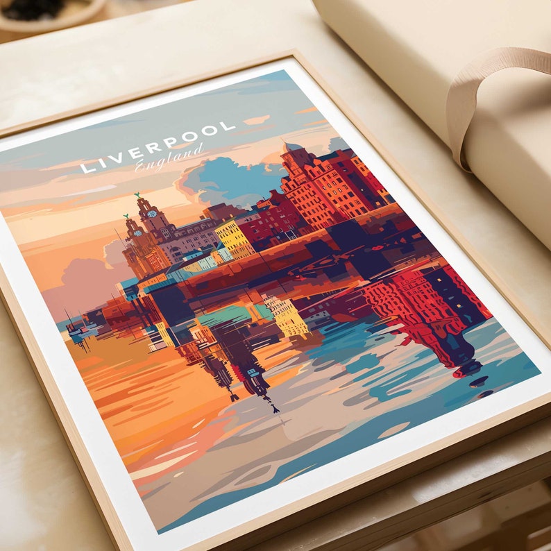 Liverpool Cityscape Art Print Poster - Vibrant Wall Art for City Lovers ...