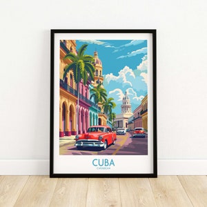 Cuba Print Caribbean Cuba Travel Poster Havana Artwork Poster Gift Cuba ...