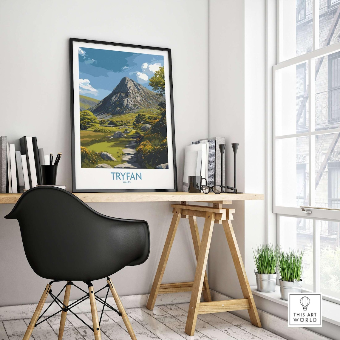Tryfan Wall Art - Wales Hiking Trail Map Print, Snowdonia National Park ...