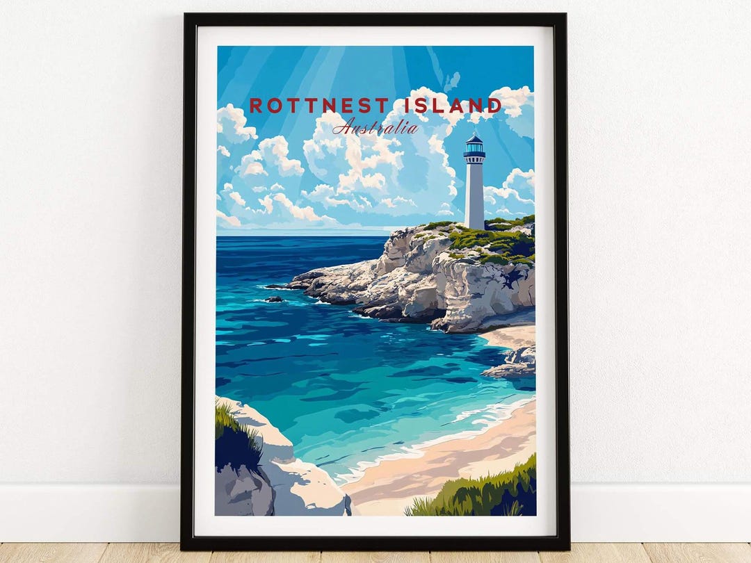 Rottnest Island Wall Art Print Travel Poster Rottnest Island Wall Decor ...