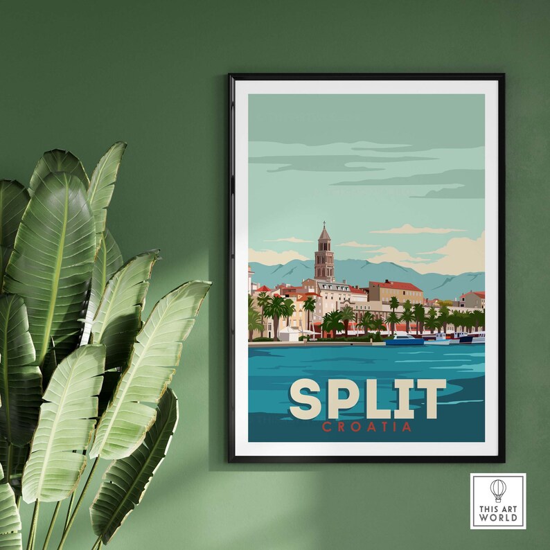 Split Print Croatia Travel Poster Split Wall Art Decor - Etsy