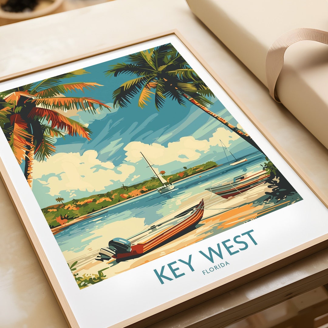 Key West Art Print Florida Travel Poster Key West Wall Hanging Gift - Etsy