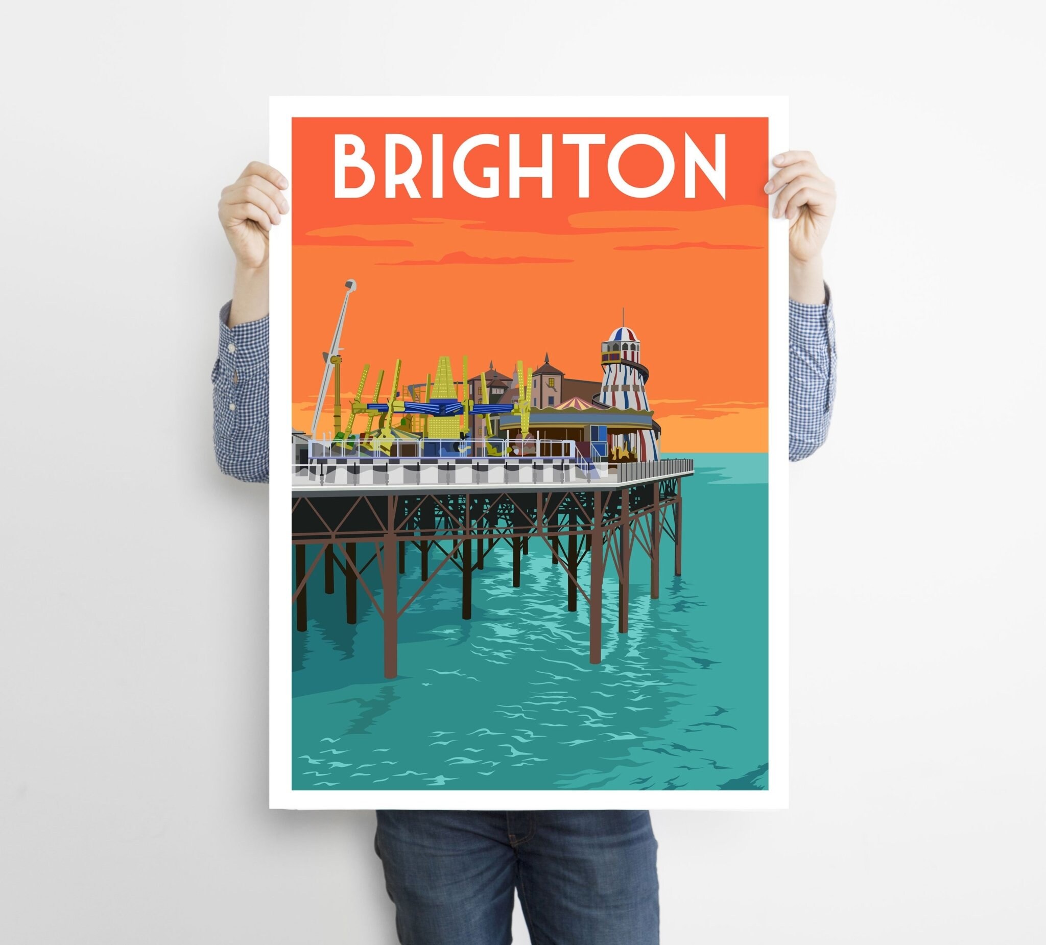 Brighton Poster Brighton Print Wall Art Travel Poster of | Etsy