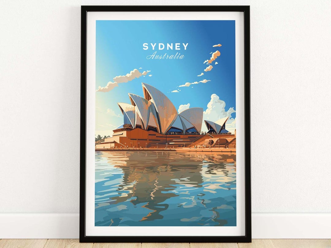 Sydney Travel Poster Art Australian Home Decor Birthday or Anniversary ...