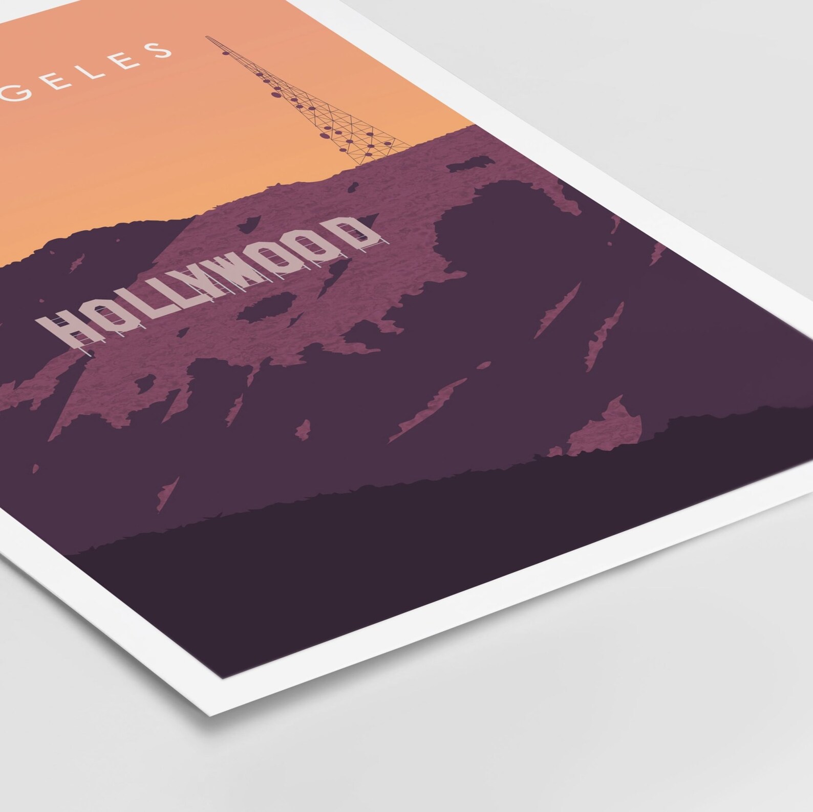 Hollywood Sign Poster Print of Hollywood Los Angeles - Etsy
