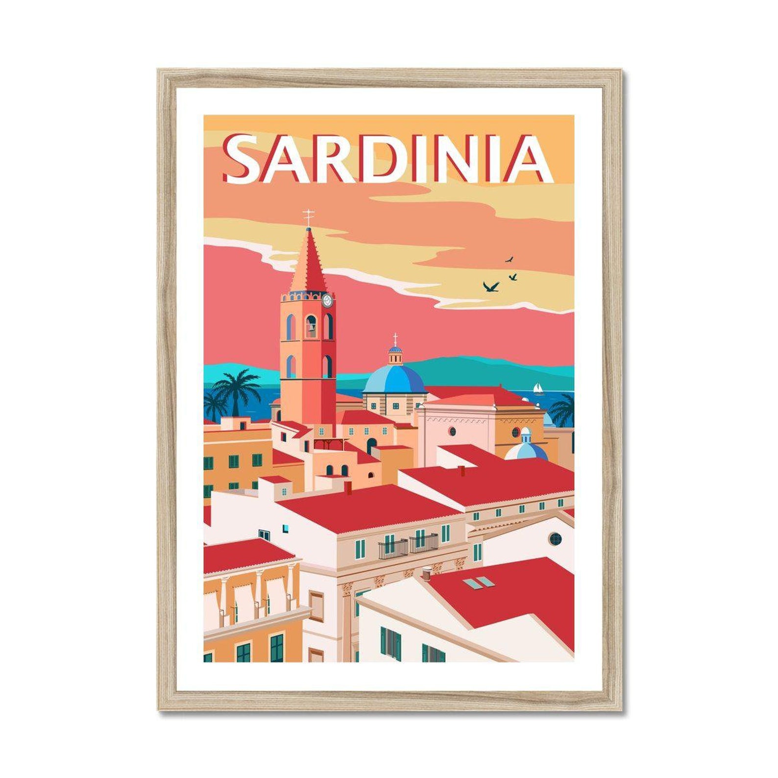 Sardinia Poster Italy Print Italian Wall Art Travel Poster | Etsy