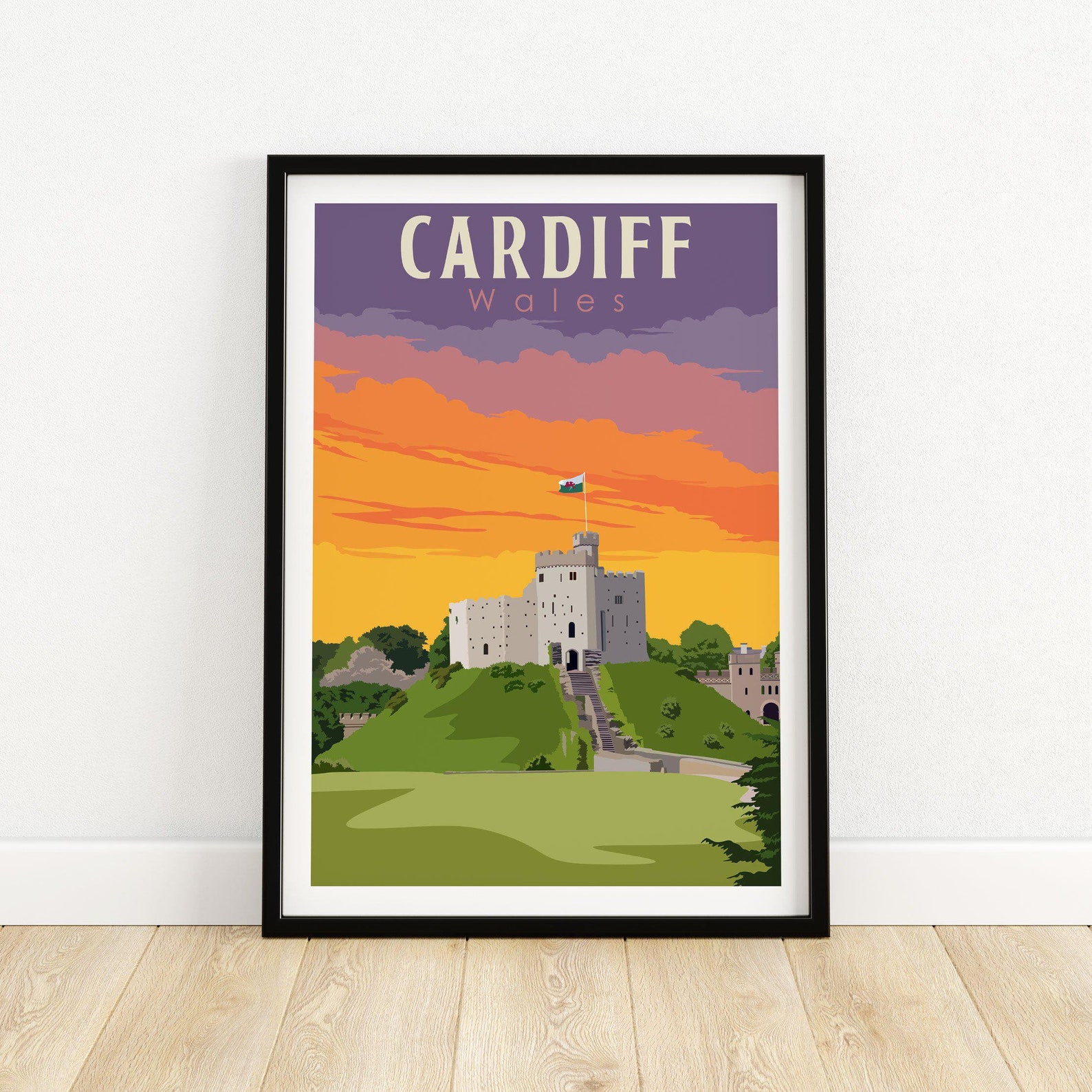 Cardiff Poster Print Wales Welsh Travel Poster Cardiff | Etsy
