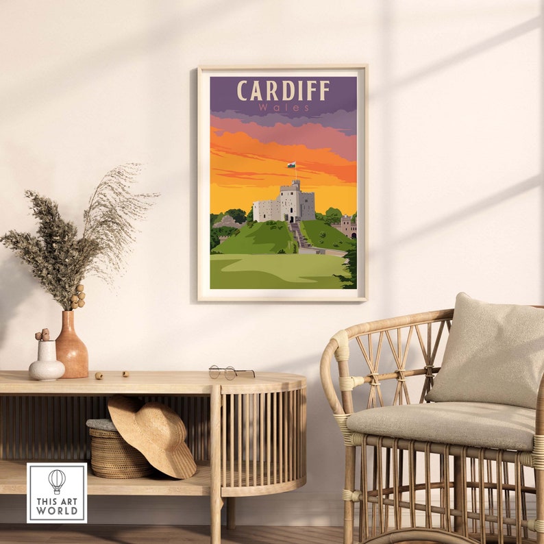 Cardiff Poster Print Wales Welsh Travel Poster Cardiff - Etsy
