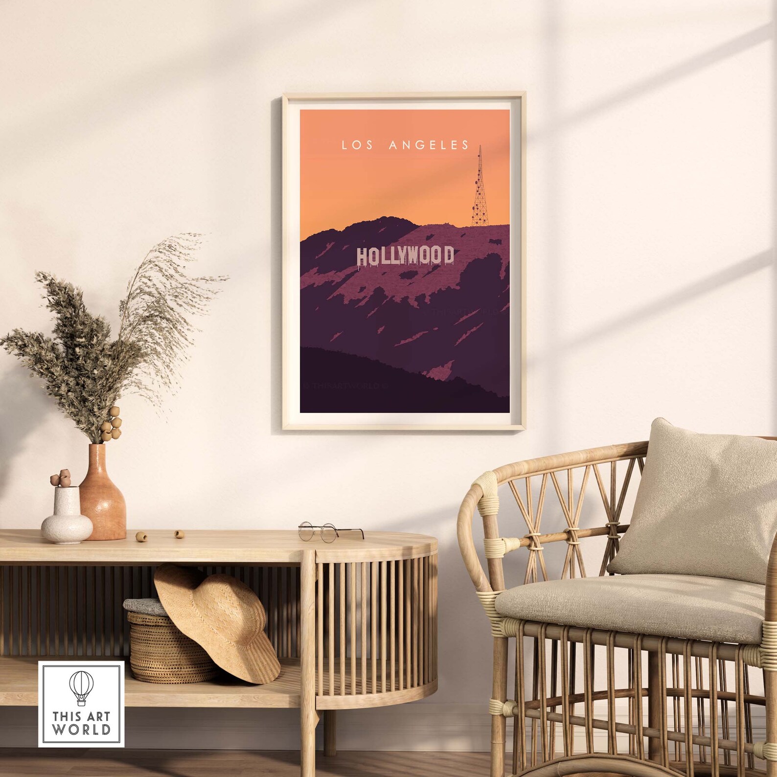 Hollywood Sign Poster Print of Hollywood Los Angeles - Etsy