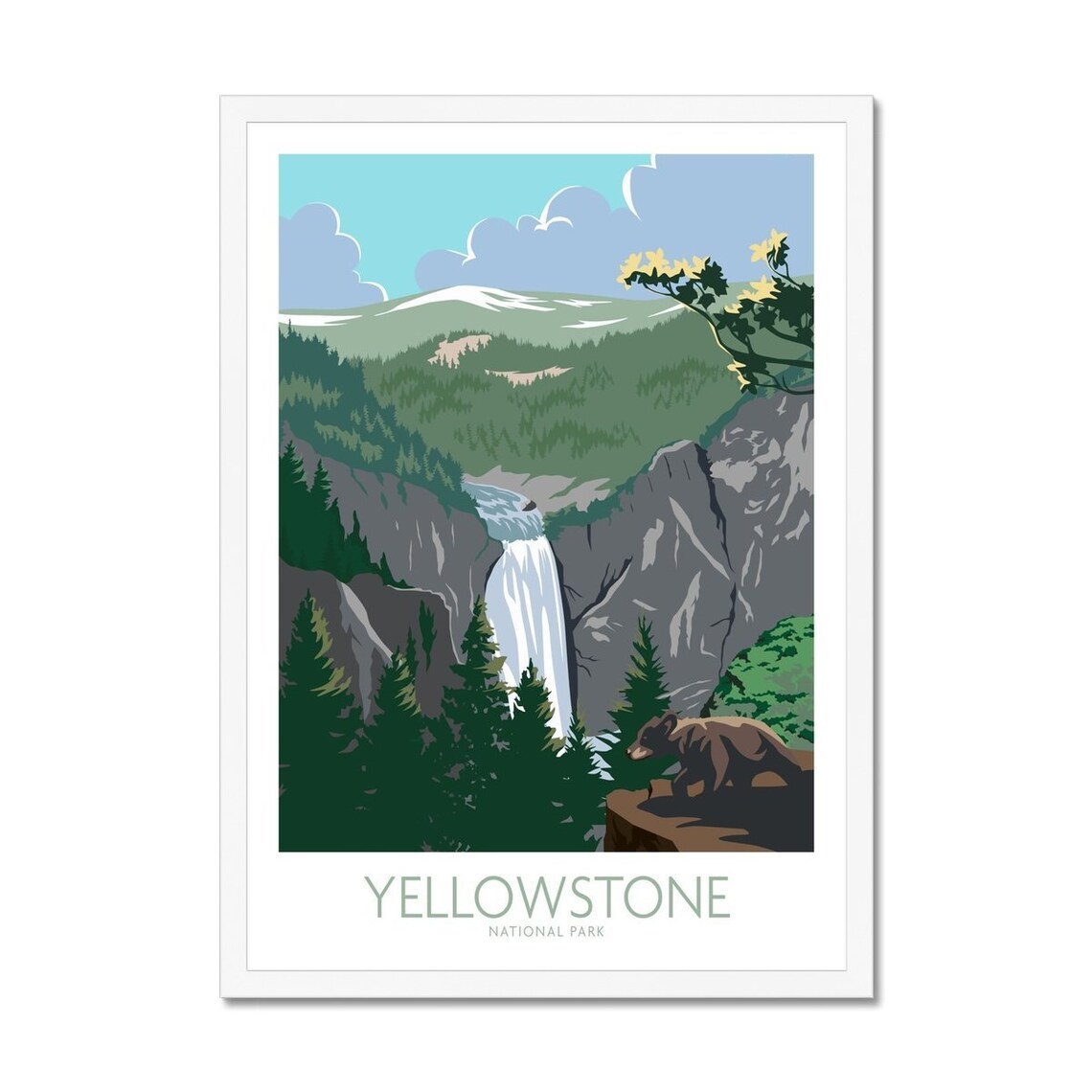 Yellowstone Poster Print Wall Art Yellowstone National Park | Etsy