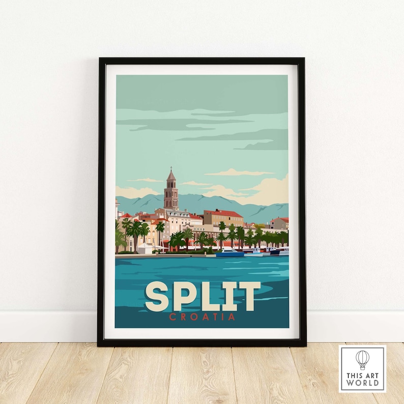 Split Print Croatia Travel Poster Split Wall Art Decor - Etsy