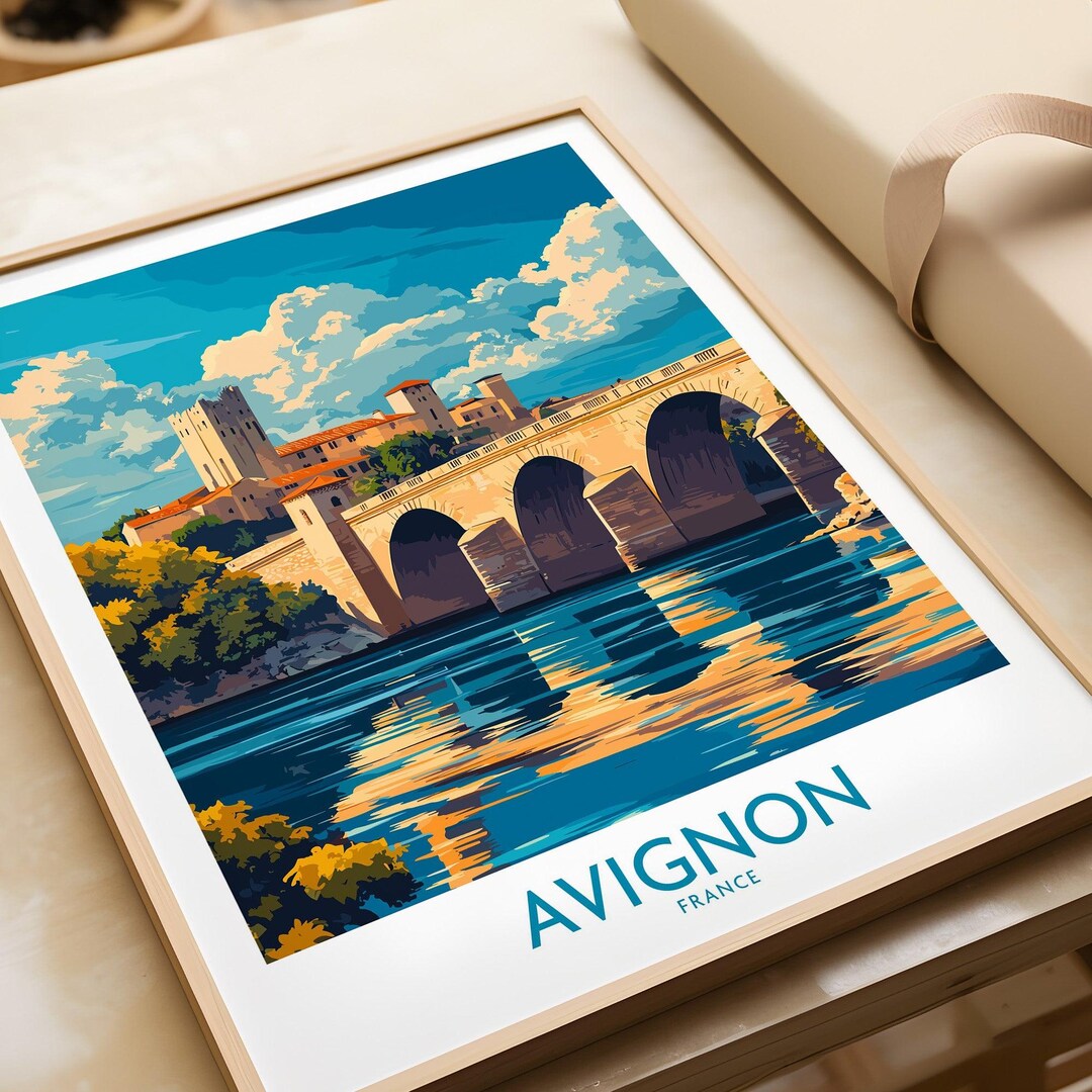 Avignon Travel Poster Birthday Present Avignon Wedding Anniversary Gift ...