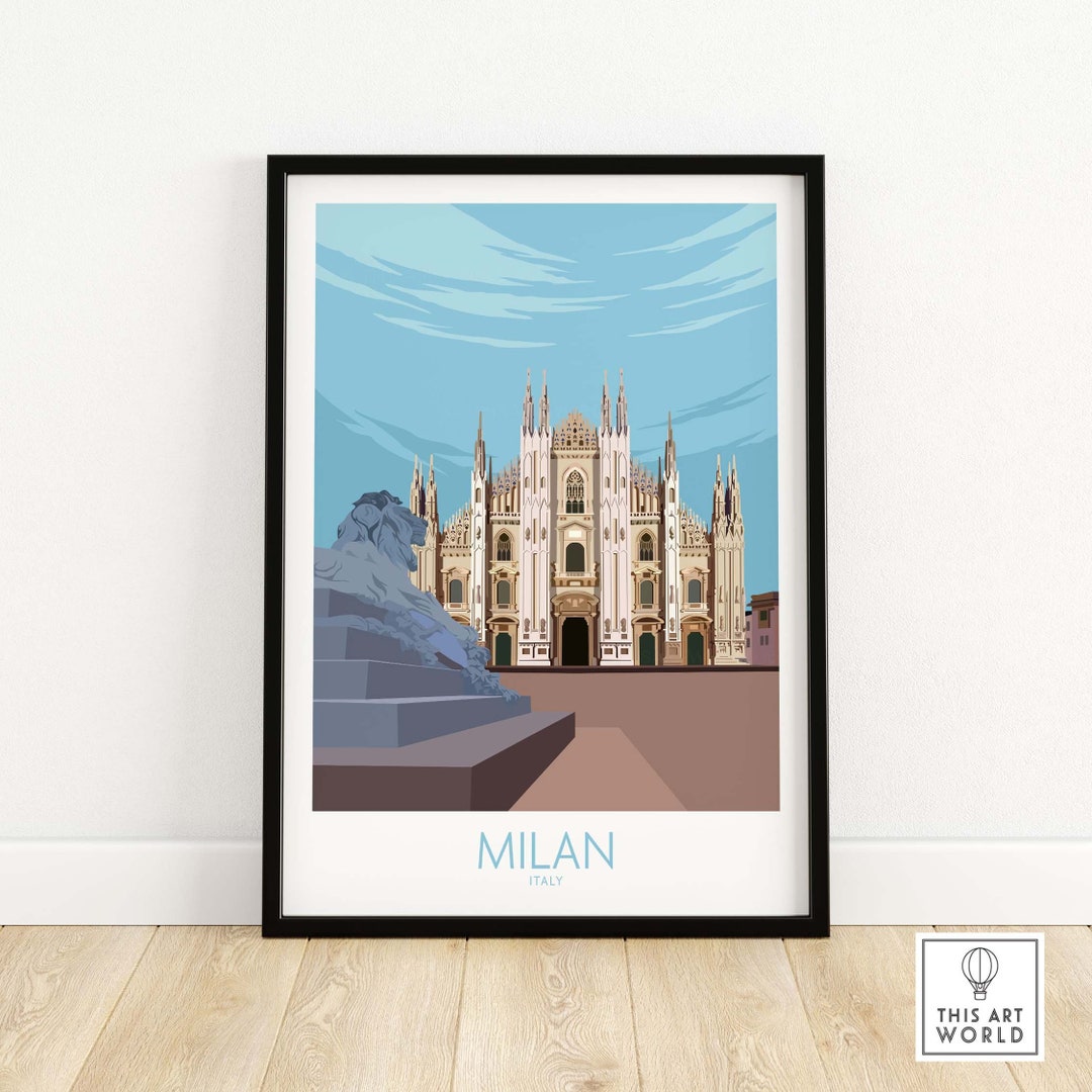 Milan Print Milan Italy Poster Milan Wall Art Italy - Etsy