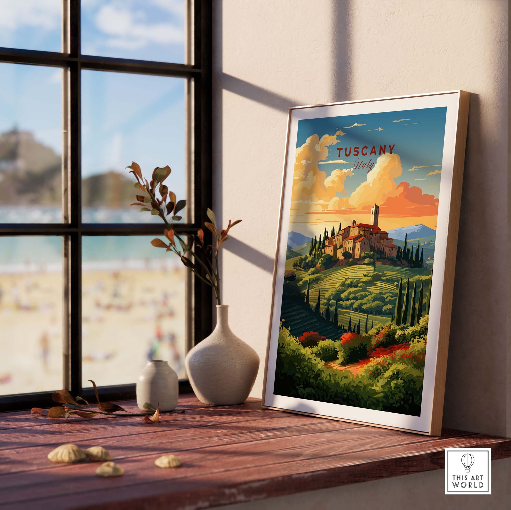 Tuscany Print Italy Travel Poster Tuscany Gift for Birthday Present ...