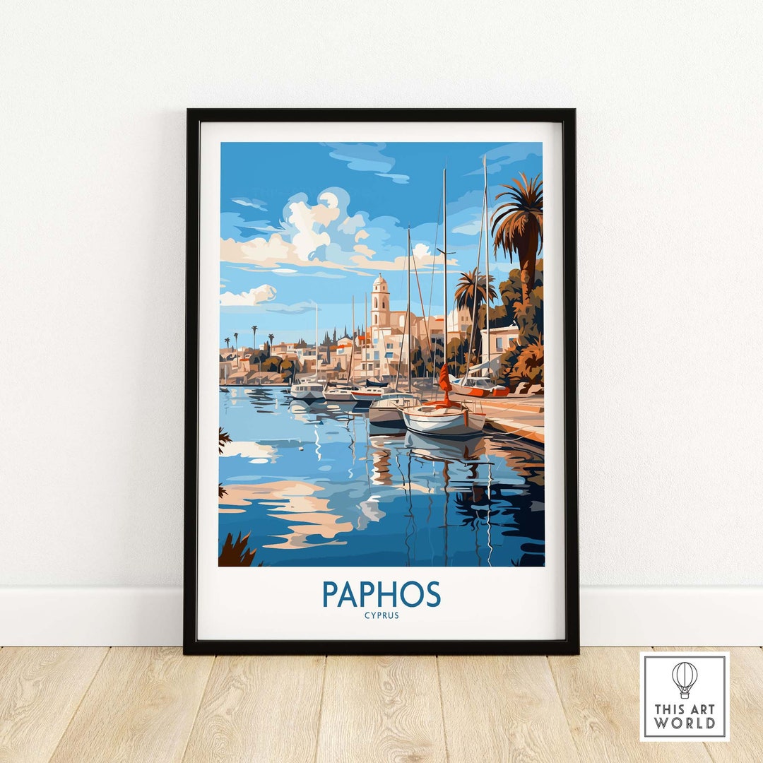 Paphos Wall Print Cyprus Art Print Travel Print | Home Décor Poster ...