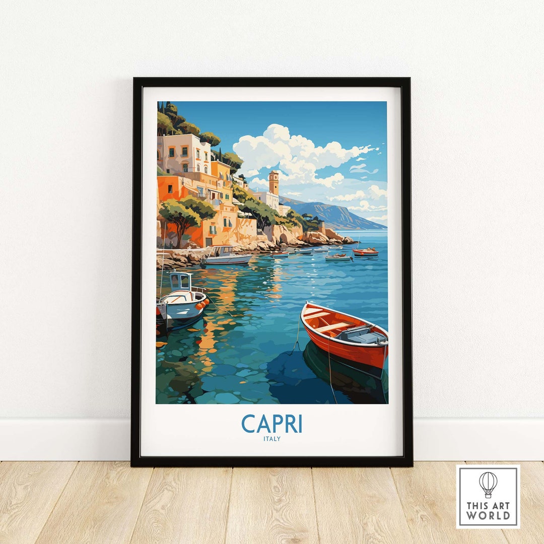 Capri Italy Wall Art Travel Print Poster Art Lover Gift - Etsy