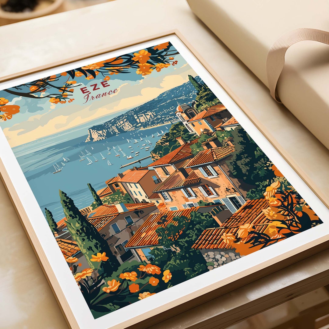 Eze Poster Printfrance Travel Poster Eze Artwork Poster Gift French ...