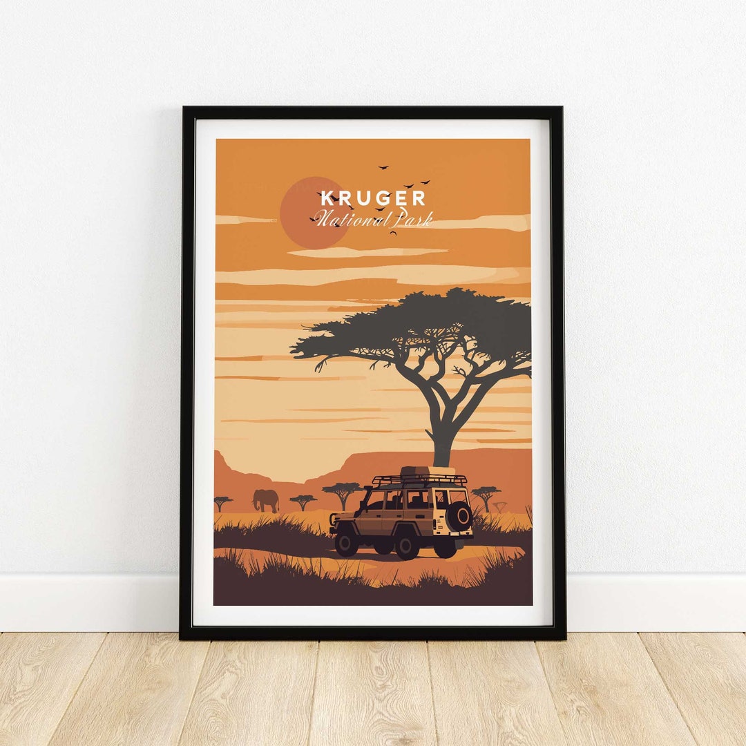 Kruger National Park Poster Art Print Travel Print Home Décor Poster ...