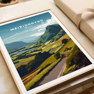 Meirionnydd Poster Art Print Wall Art Wales Home Decor Artwork Home ...