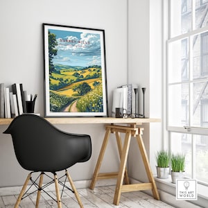 Surrey Hills Poster Surrey Hills Travel Print Wall Art England Wall ...