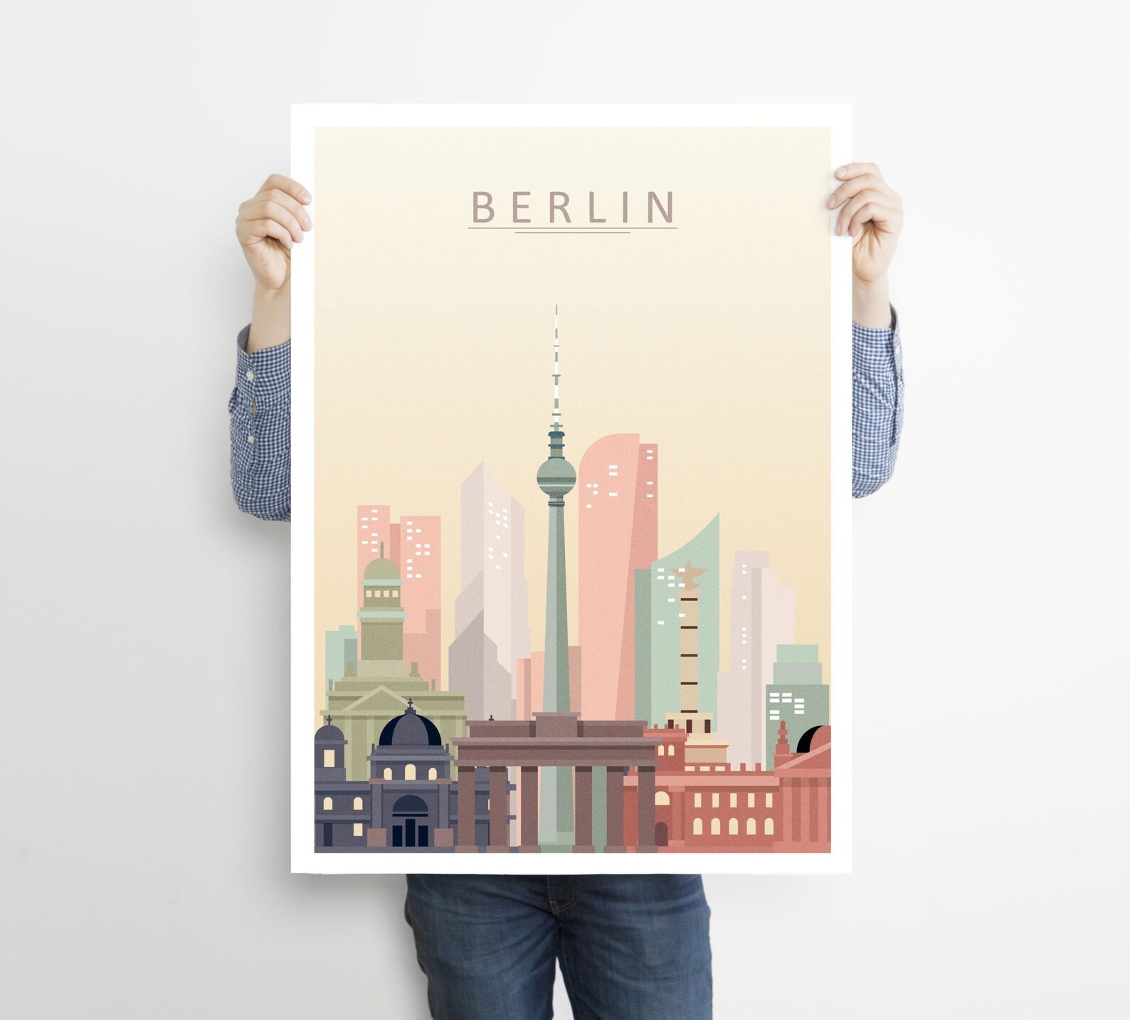 Berlin Skyline Print Berlin City Poster Berlin Wall Art | Etsy