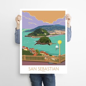 San Sebastian Poster Spain Travel Print Donostia Basque | Etsy