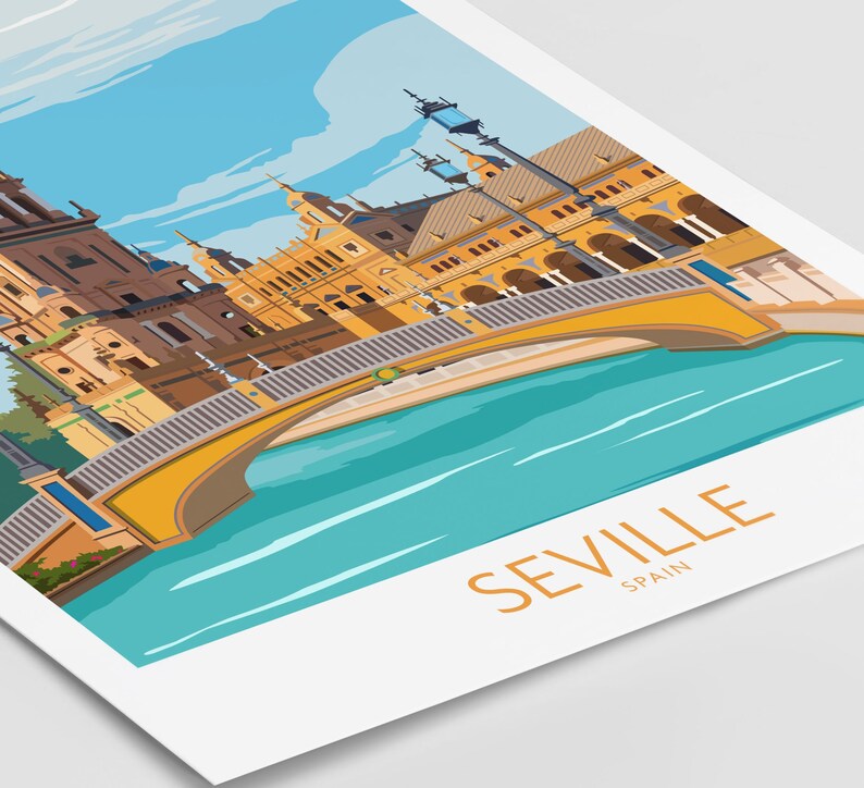 Seville Poster Spain Travel Print Seville Wall Art Framed | Etsy