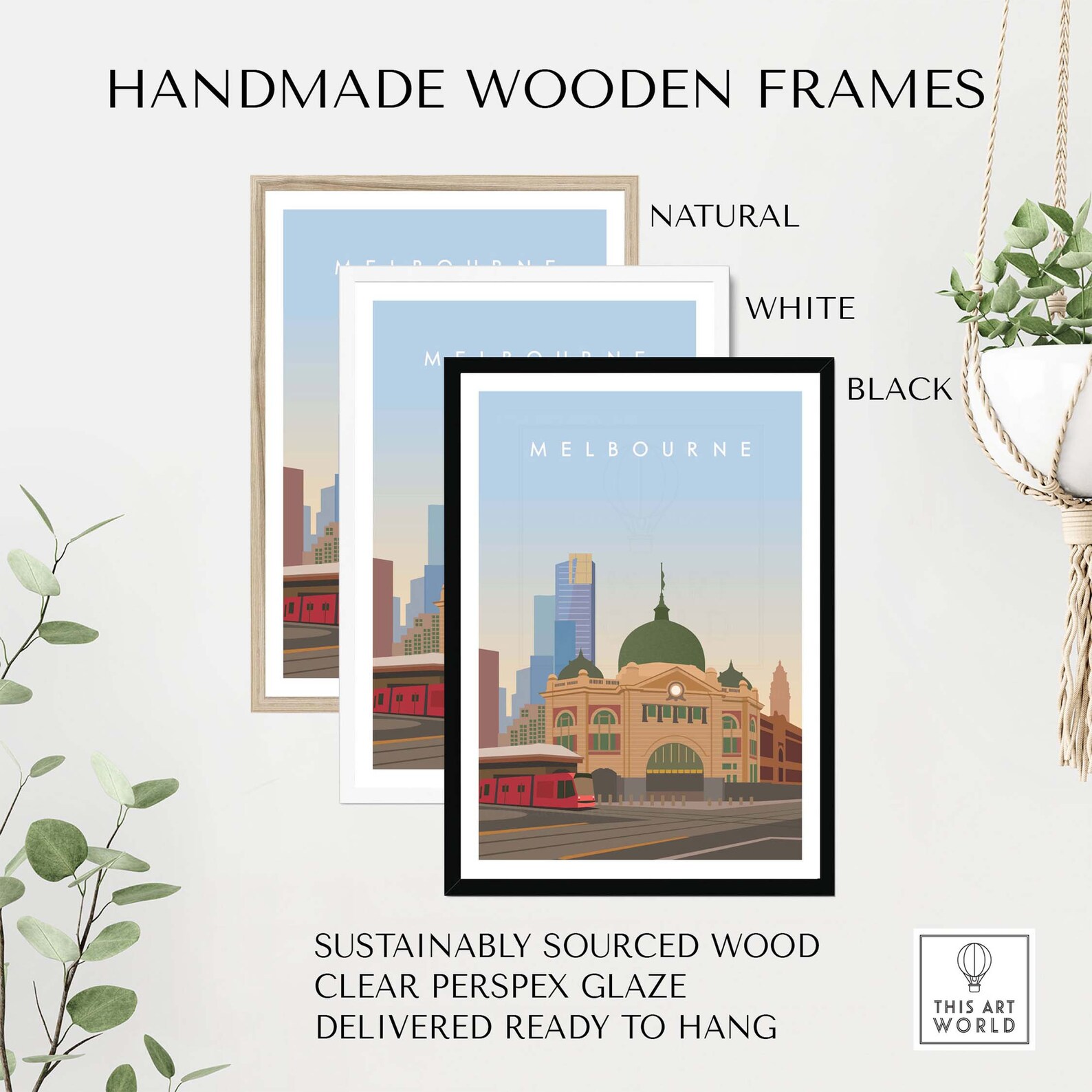 Melbourne Wall Art Print | Melbourne Australia Travel Poster | Unframed ...
