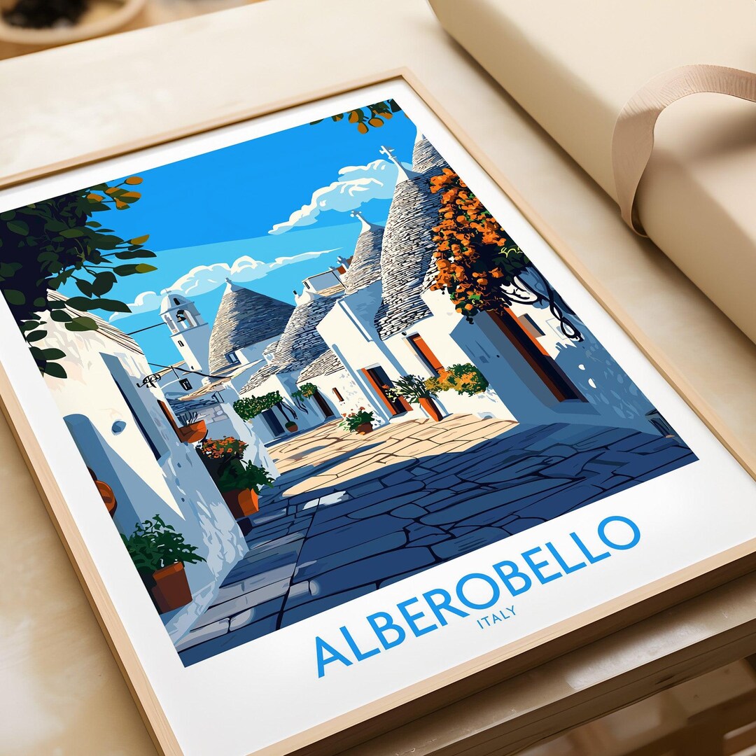 Alberobello Travel Poster - Italian Wall Art - Italy Print Alberobello ...