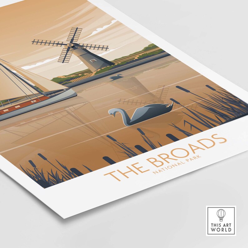 The Broads National Park Poster Art Print England Travel - Etsy