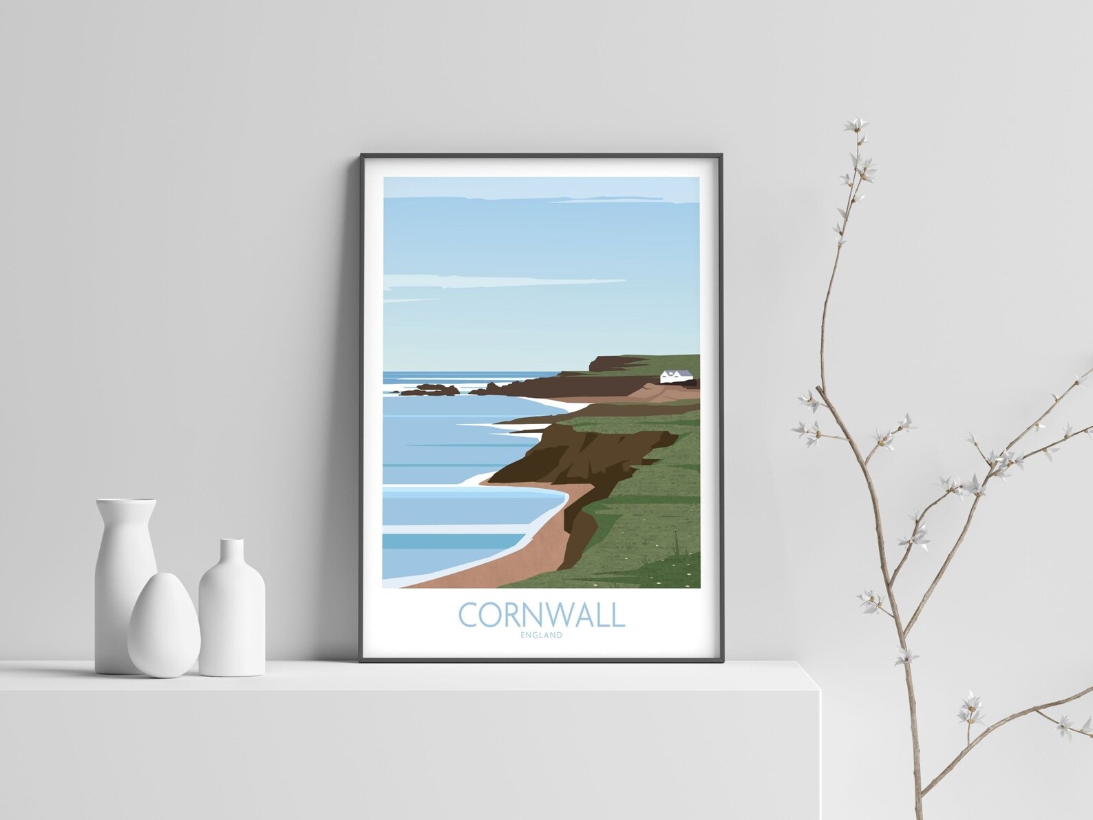Cornwall Poster Print Wall Art Cornish Coastal Artwork | Etsy