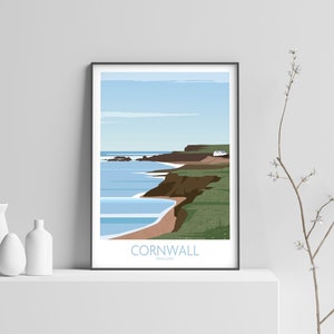Cornwall Poster Print Wall Art Cornish Coastal Artwork | Etsy