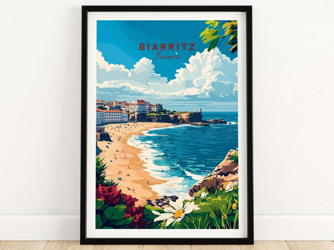 Biarritz Print Biarritz Travel Print Wall Art Biarritz Wall Hanging ...