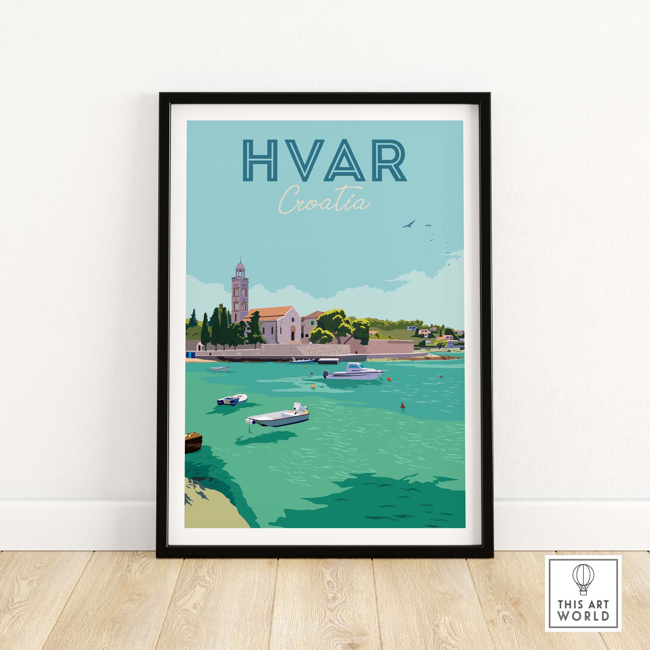 Travel Poster Hvar - Etsy