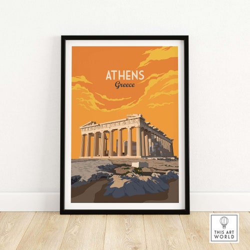 Athens Poster Greece Print Travel Poster - Etsy