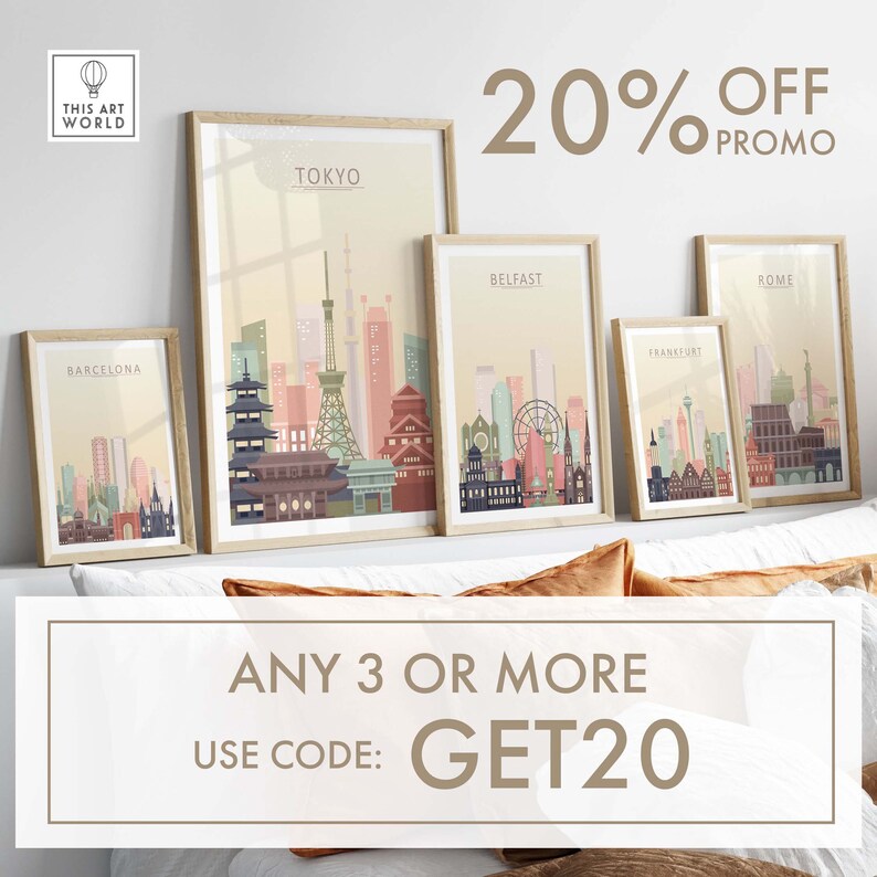 Tokyo Skyline Poster Japan Wall Art Print Cityscape Home - Etsy