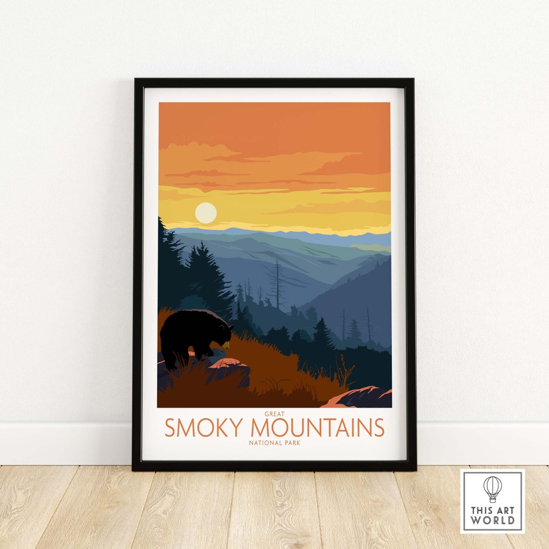 Smoky Mountains Poster Print the Smokies Wall Art National - Etsy