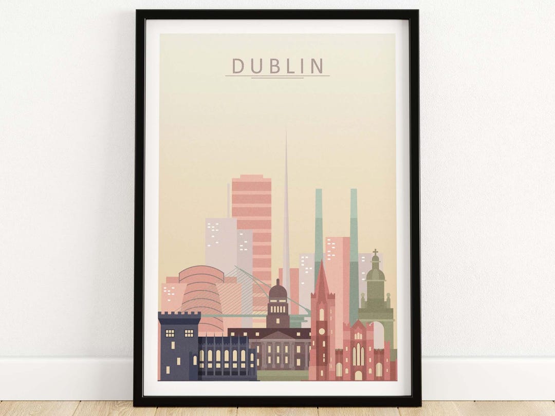 Dublin Poster | Dublin Skyline Print | Ireland Wall Art | Dublin Home ...