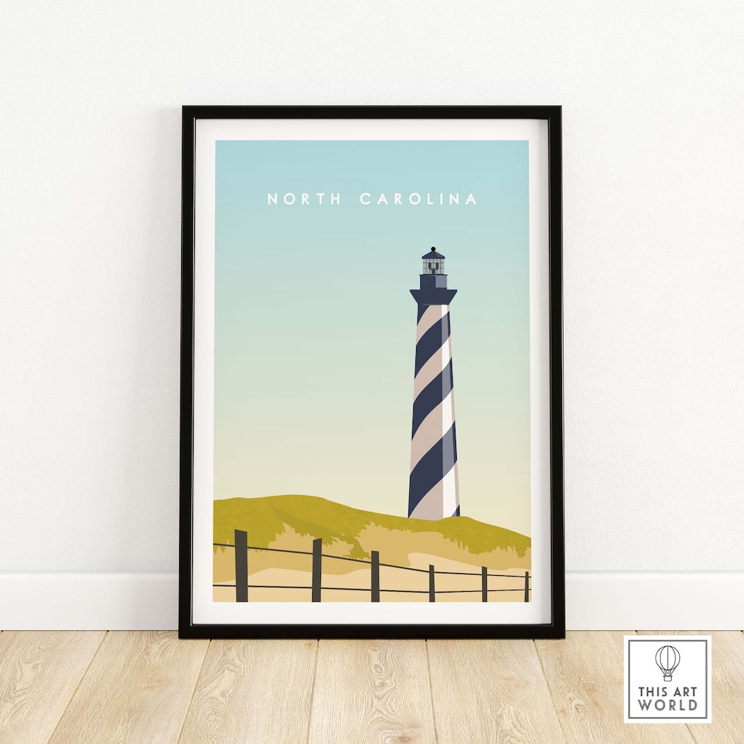 North Carolina Travel Poster Print | USA - Etsy