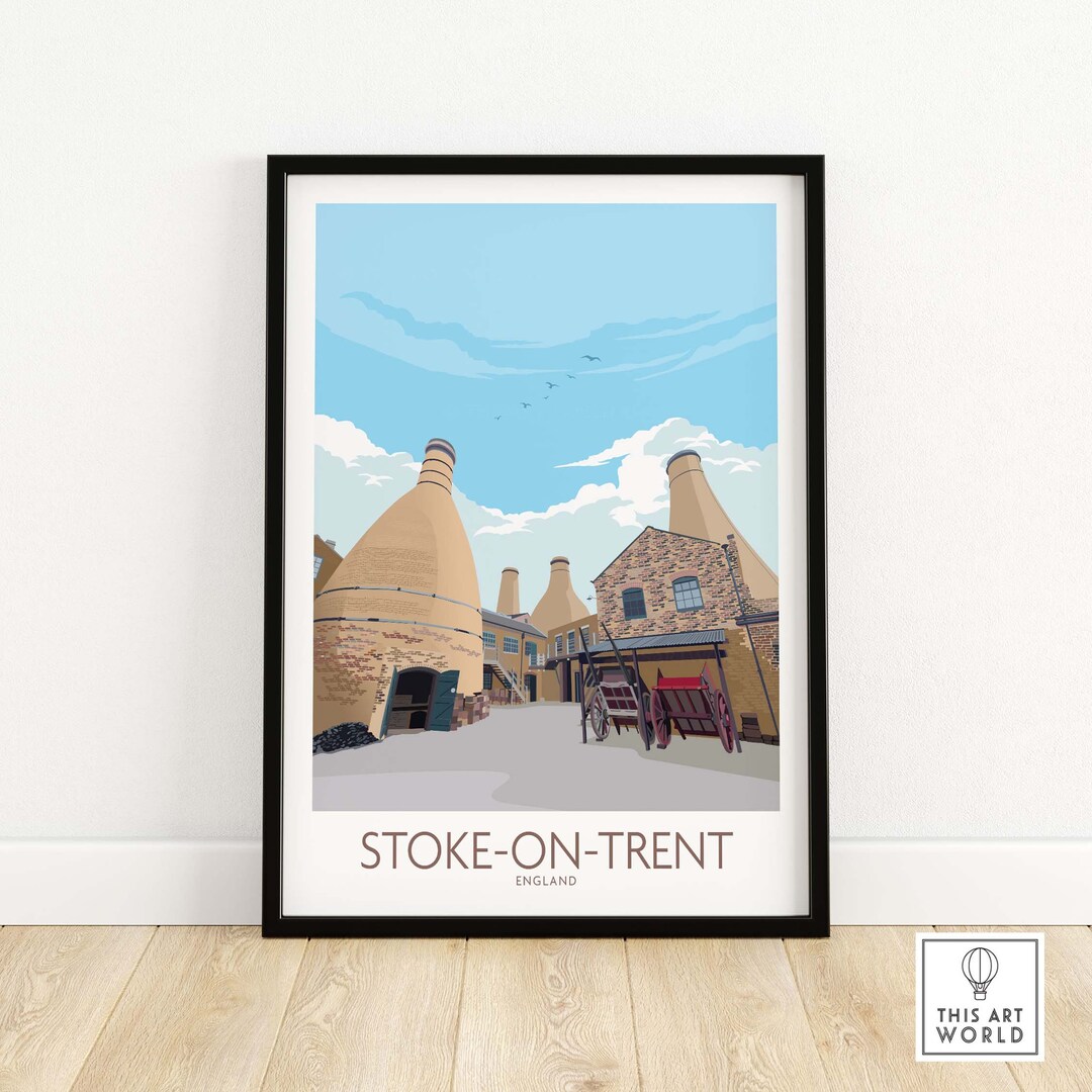 Stoke on Trent Print | Staffordshire Poster | England Travel Poster ...