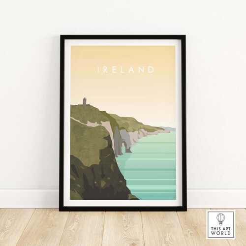 Cliffs of Moher Watercolor Print. Ireland Art. Ireland - Etsy