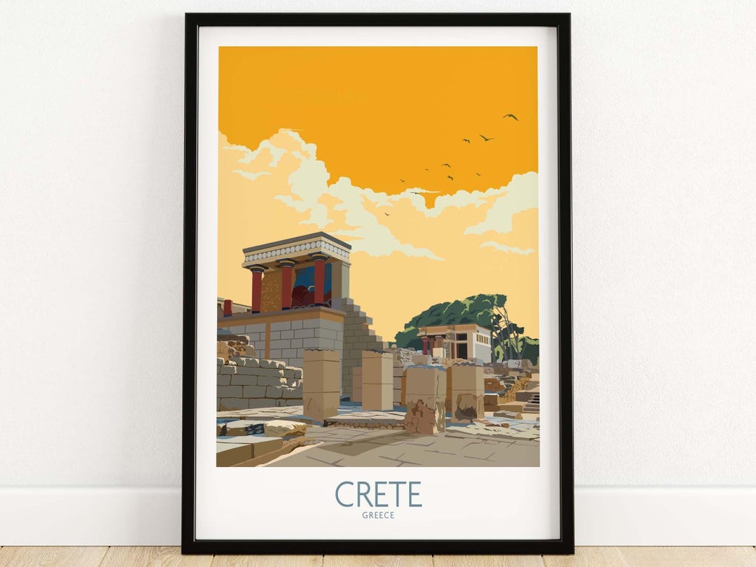 Crete Greece Poster | Greek Island Print | Crete Gift | Crete Wall Art ...