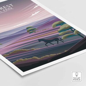 New Forest Poster | National Park Print | UK Travel Poster | English ...